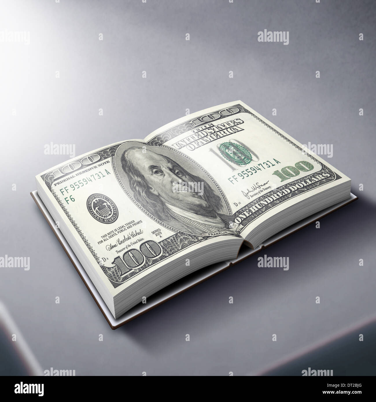 Illustrative image of dollar printed on book representing education ...