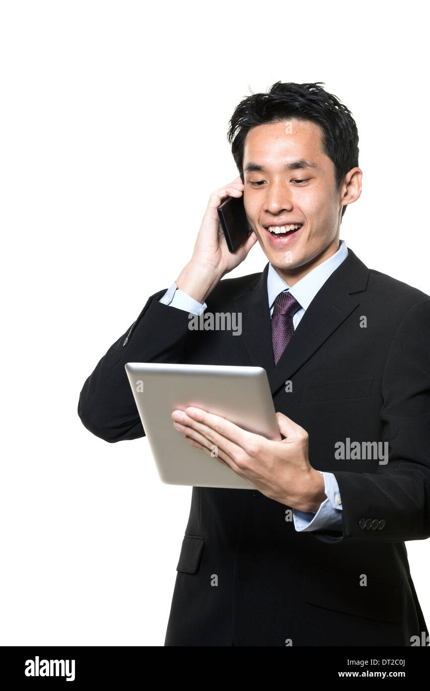 Chinese businessman on computer hi-res stock photography and images - Alamy