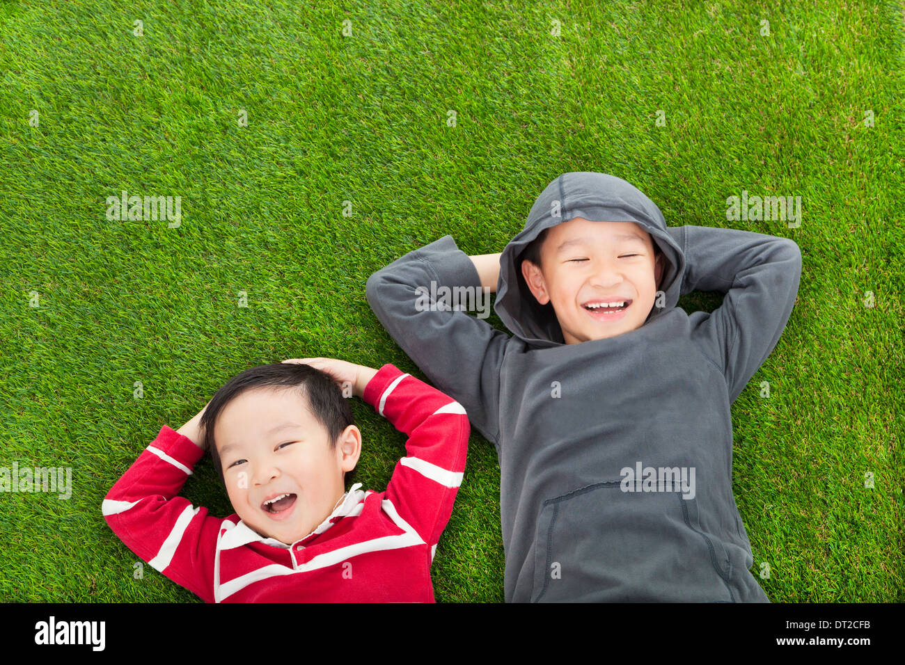 Two happy kids playing on the hi-res stock photography and images - Alamy