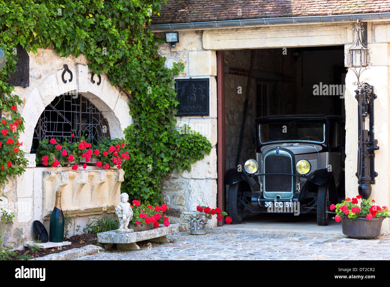Citroen 1926 vintage car at Champagne Vigneron Bernard Launois along ...