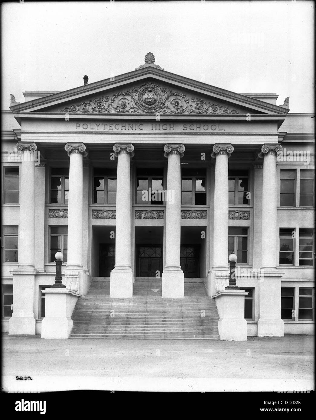 The main portico of Polytechnic High School, located on Washington ...