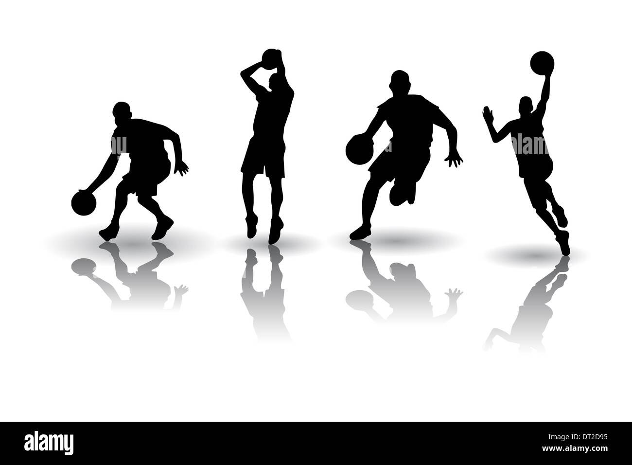 Vector of some Basketball players Posture silhouettes Stock Photo - Alamy