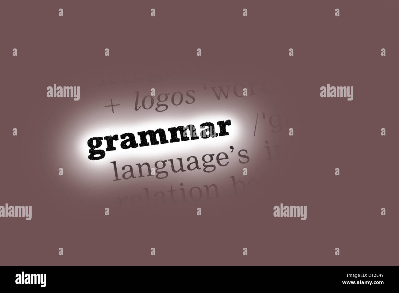 Grammar Dictionary Definition closeup black and white Stock Photo - Alamy