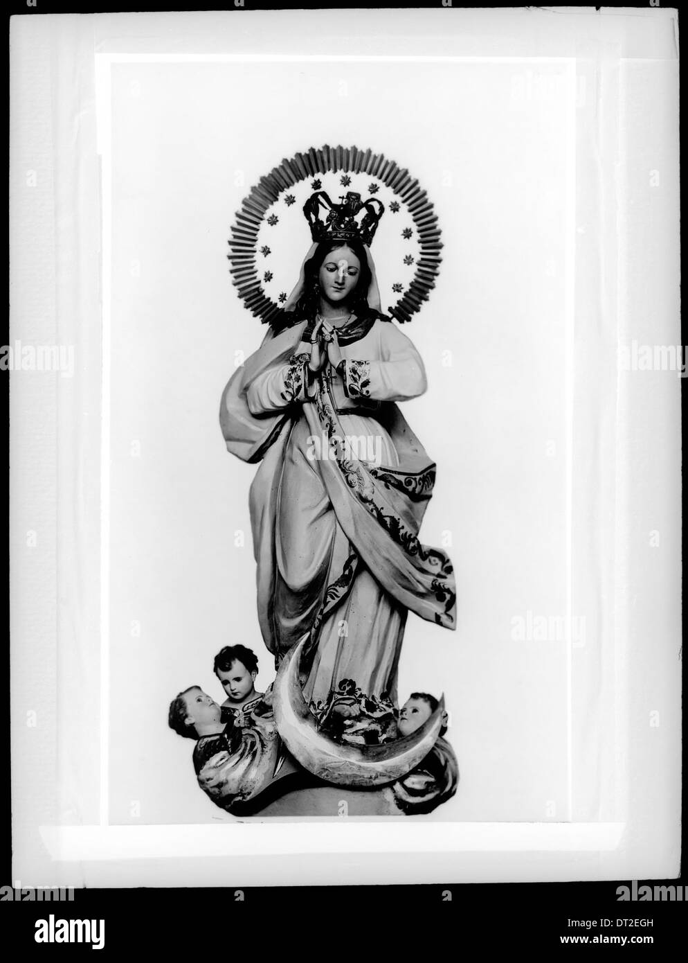 A native wood carving depicting the Virgin Mary from Encarnacion ...