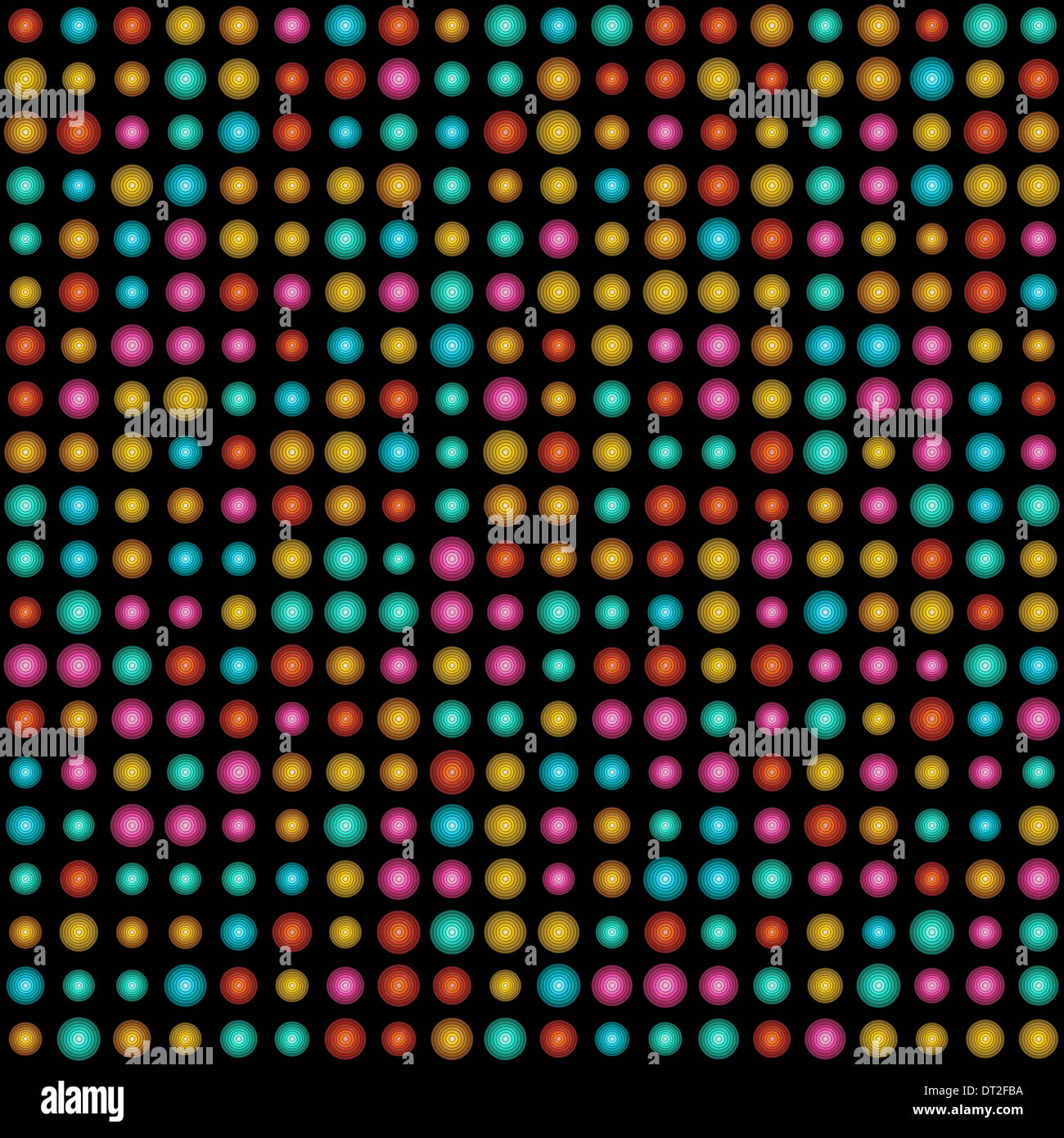 3d backdrop multi color circle pattern on black Stock Photo - Alamy