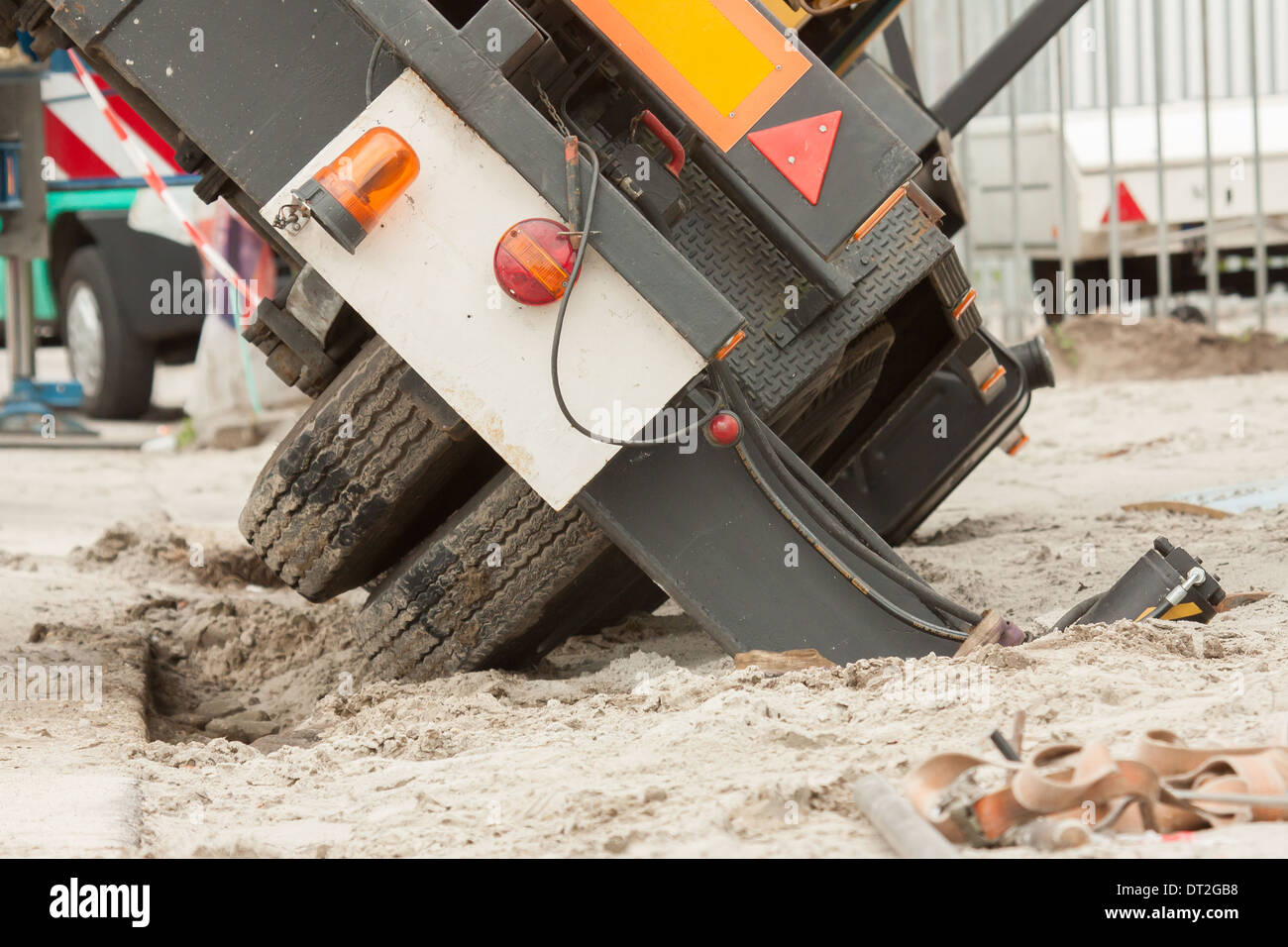 LEEUWARDEN FRIESLAND HOLLAND-JUNE 1: Mobile tower crane has collapsed ...