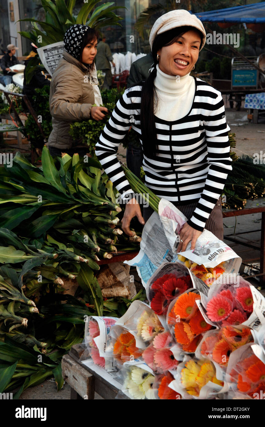 Flower sellers at the Flower Market Stock Photo - Alamy