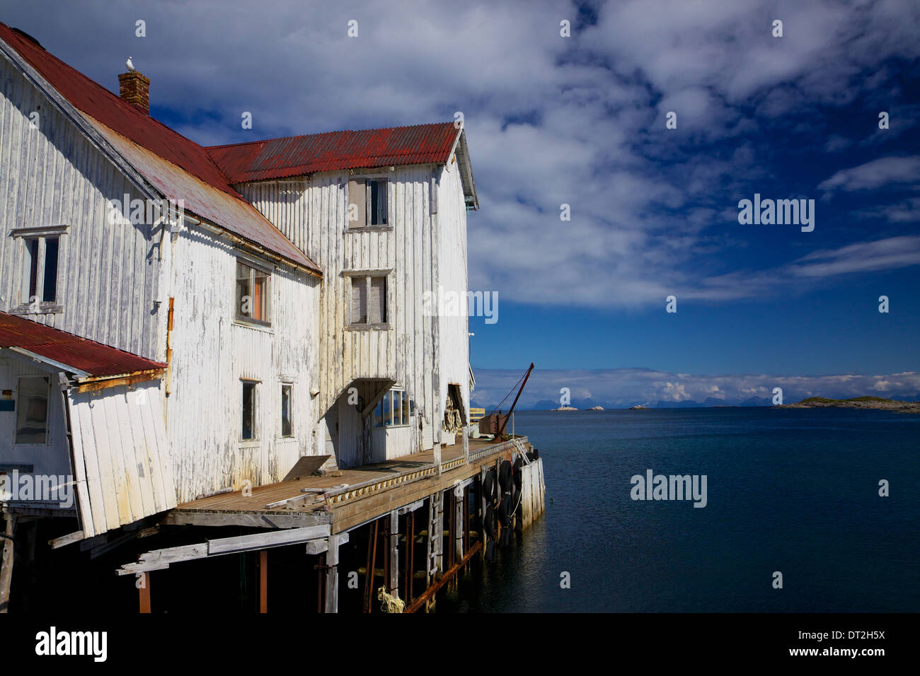 Old abandoned fishing port on Lofoten islands in Norway Stock Photo - Alamy