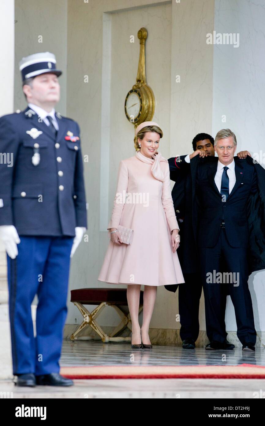 Paris, France. 6th Feb, 2014. King Philippe (Filip) and Queen Mathilde ...