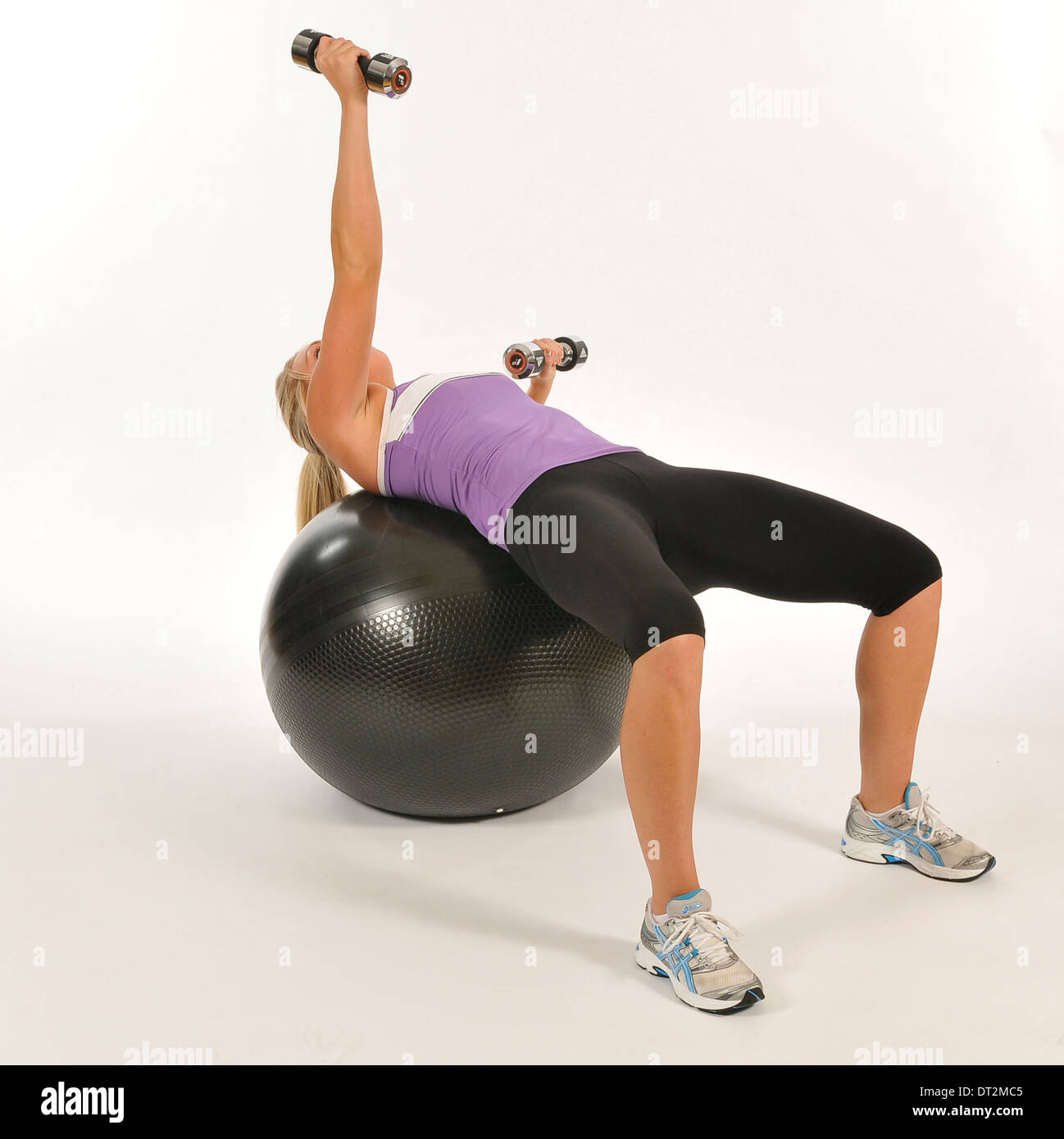 Exercise on fit ball to increase strength and core stability Stock ...