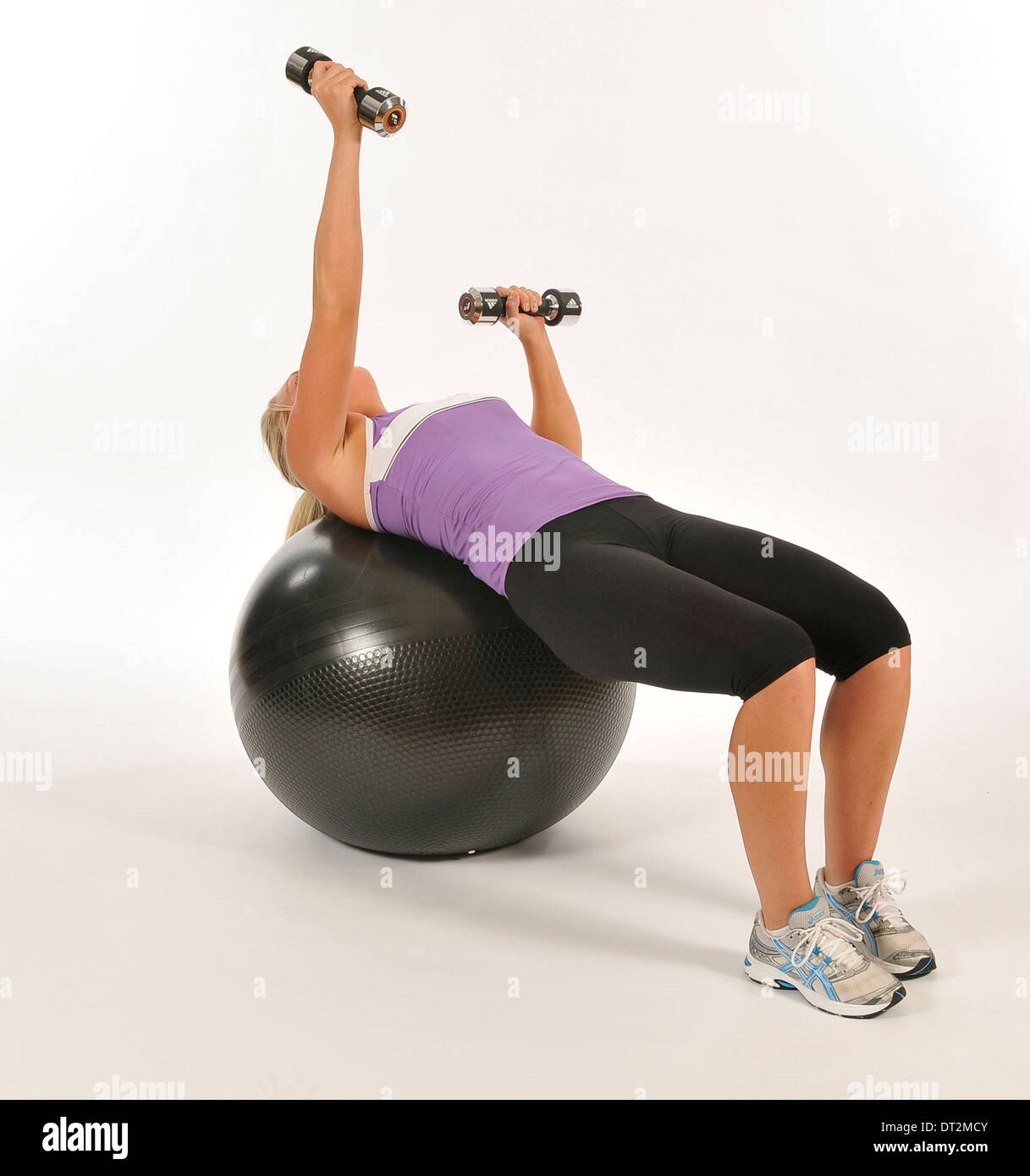 Exercise on fit ball to increase strength and core stability Stock ...