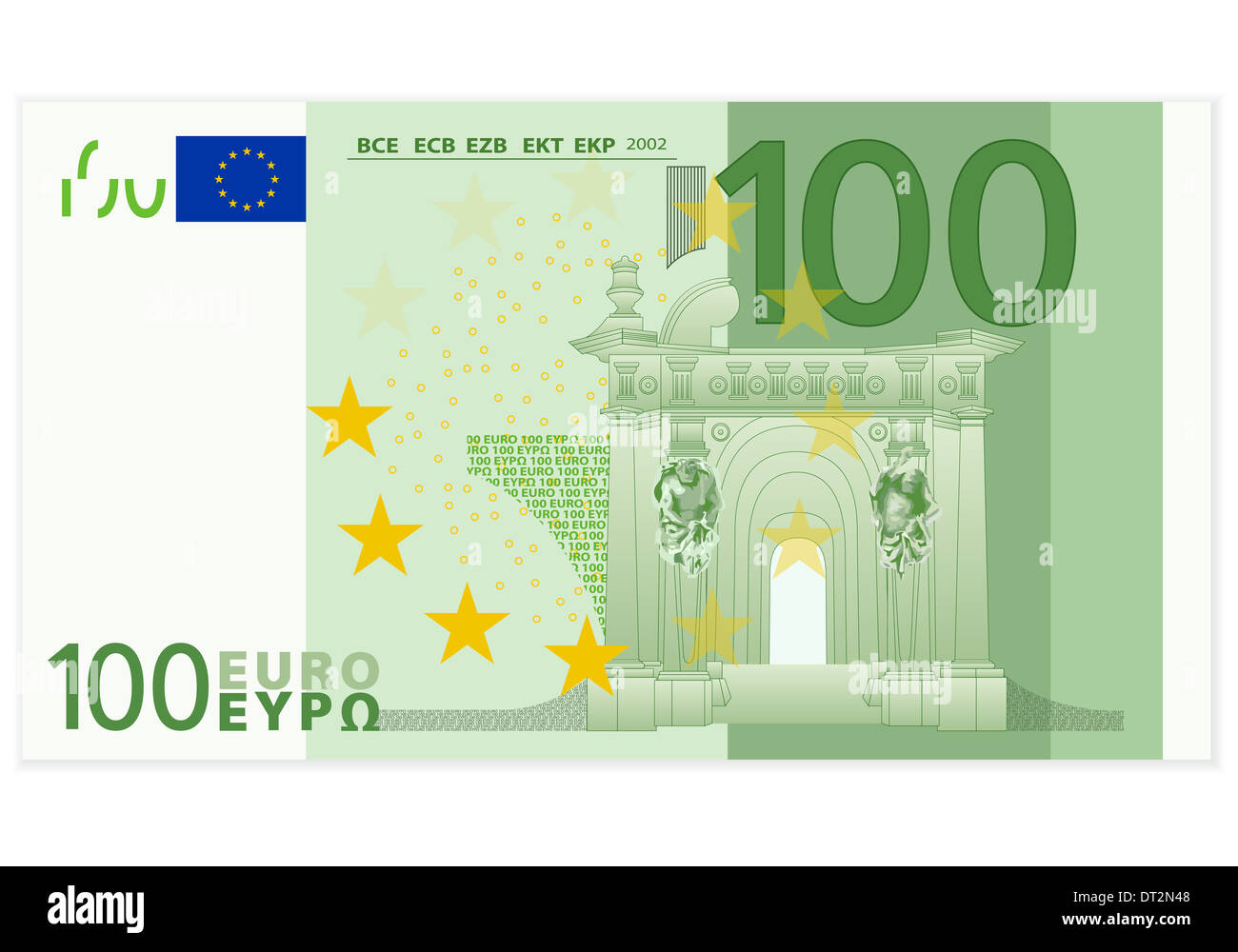One hundred euro banknote on a white background Stock Photo - Alamy
