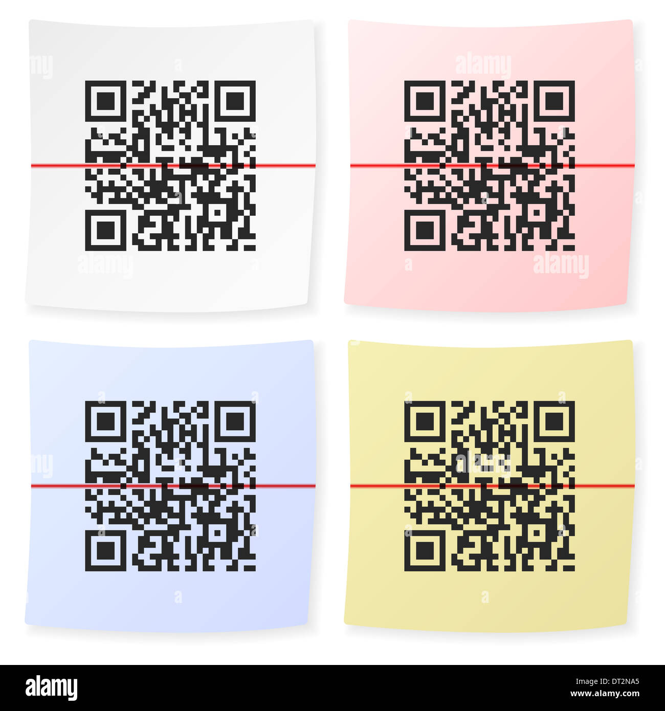 QR code sticker on a white background Stock Photo - Alamy