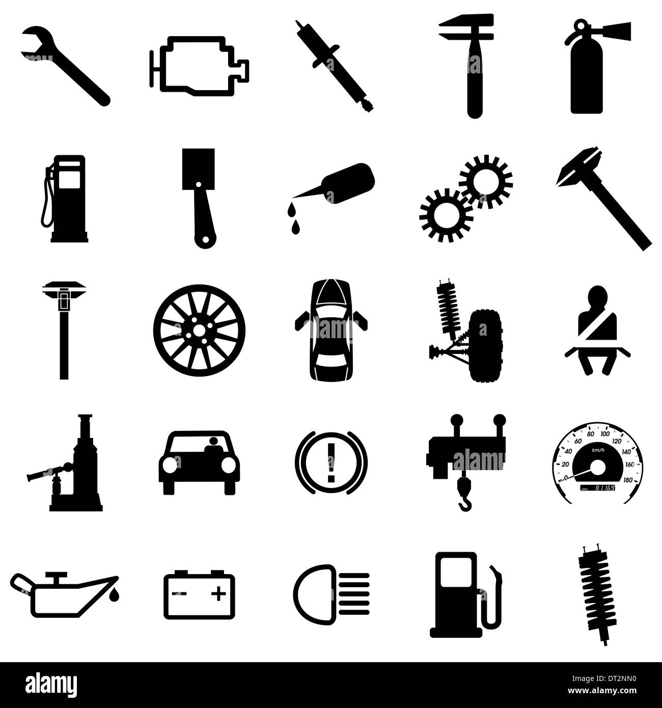Collection flat icons. Car symbols Stock Photo - Alamy