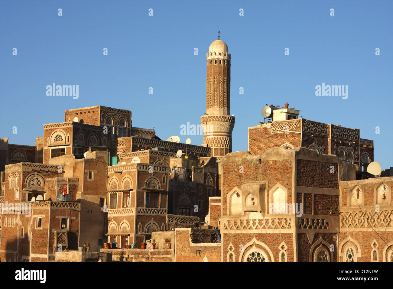 View of the Old City in Sana'a, Yemen, from the Bab al Yaman Stock ...