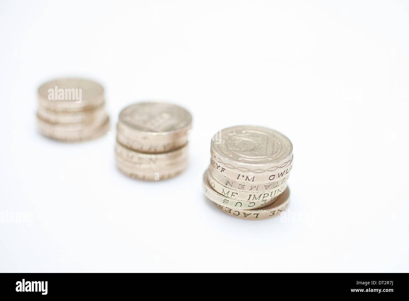 Stacks of pound coins Stock Photo - Alamy