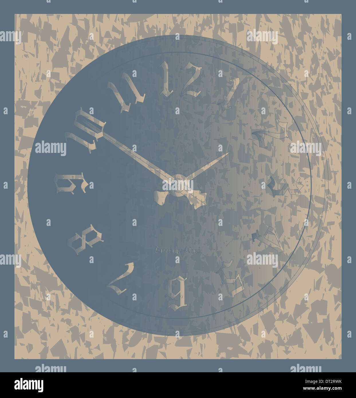 Clock face with a grey grunge style layout Stock Photo - Alamy