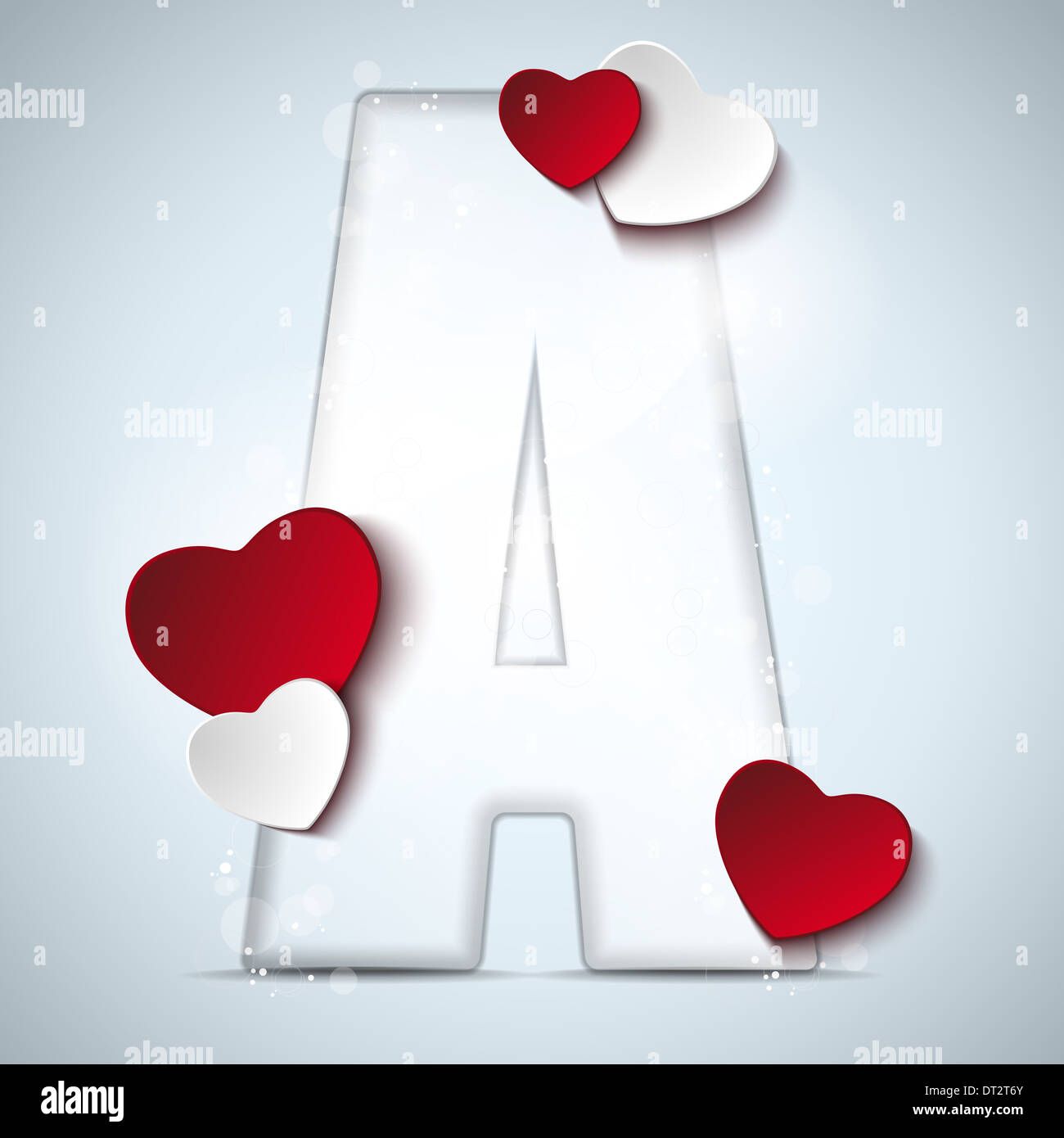 Vector - Alphabet Letters With Red Heart Valentine Day Stock Photo - Alamy