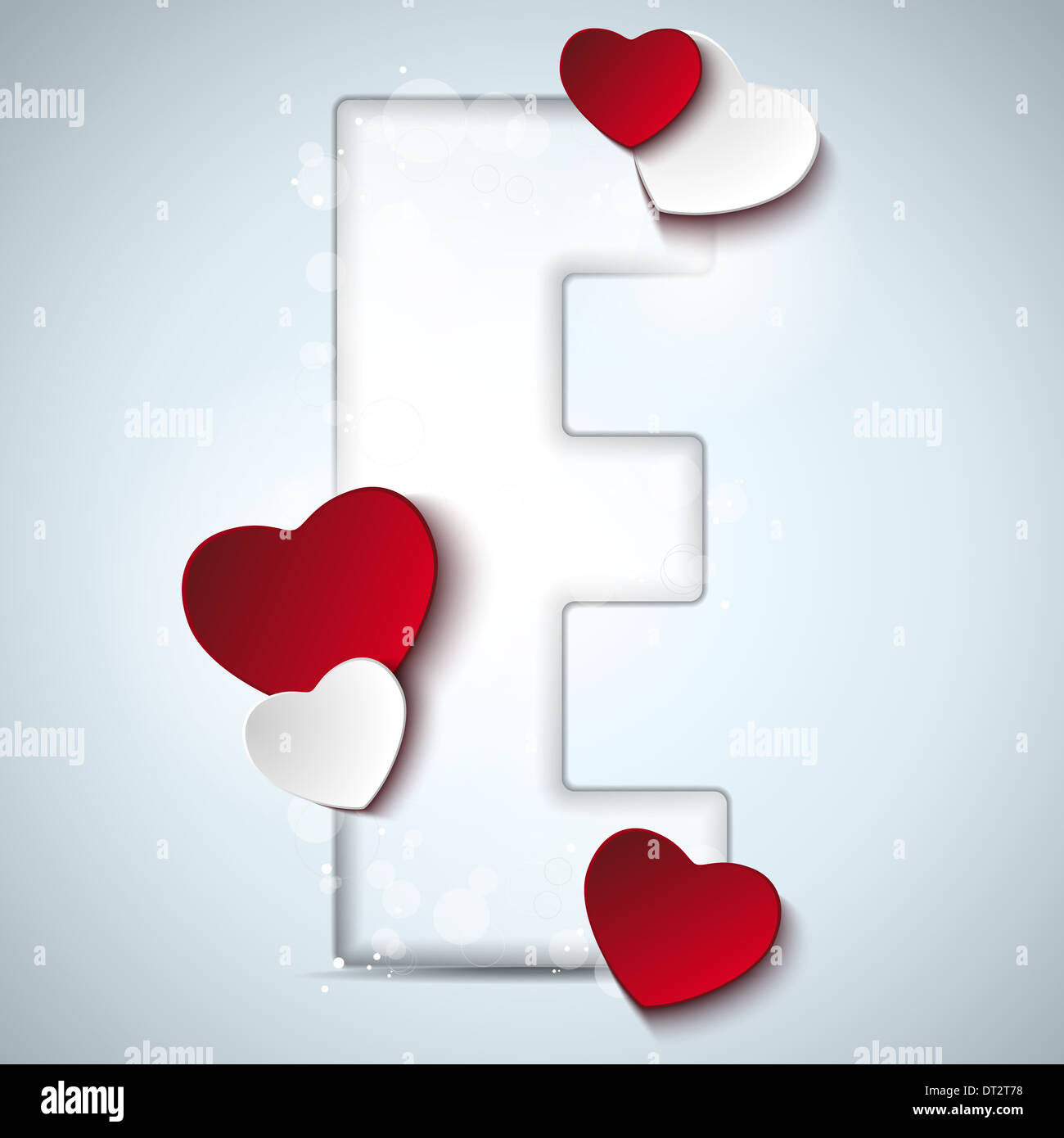 Vector - Alphabet Letters With Red Heart Valentine Day Stock Photo - Alamy