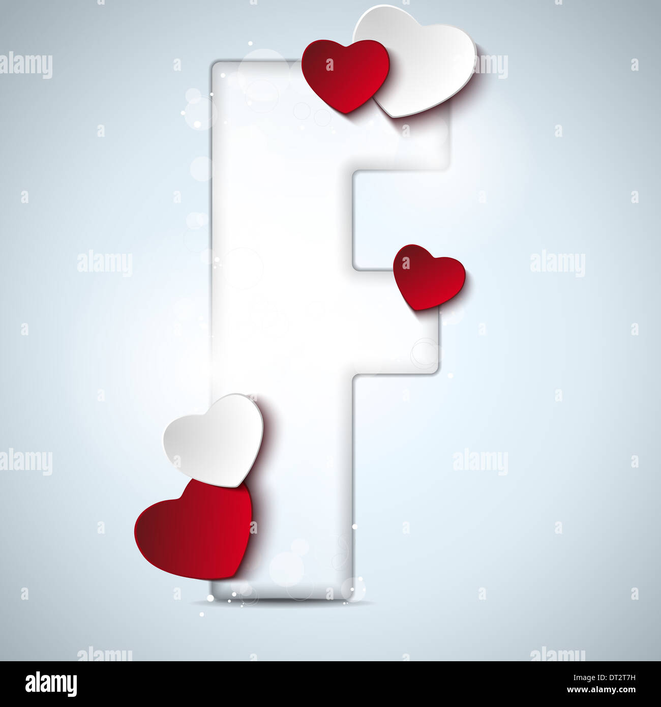 Vector - Alphabet Letters With Red Heart Valentine Day Stock Photo - Alamy