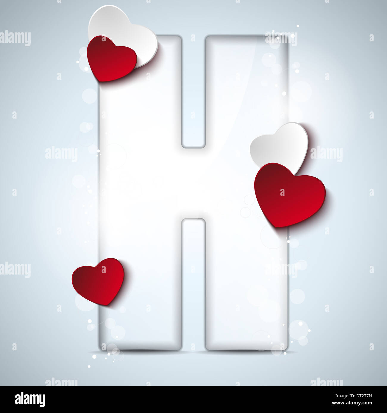 Vector - Alphabet Letters With Red Heart Valentine Day Stock Photo - Alamy