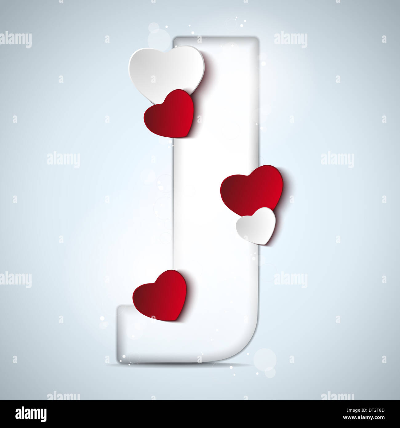 Vector - Alphabet Letters With Red Heart Valentine Day Stock Photo - Alamy