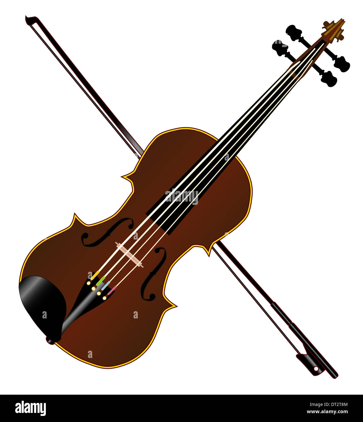 A typical violin and bow isolated over a white background Stock Photo ...