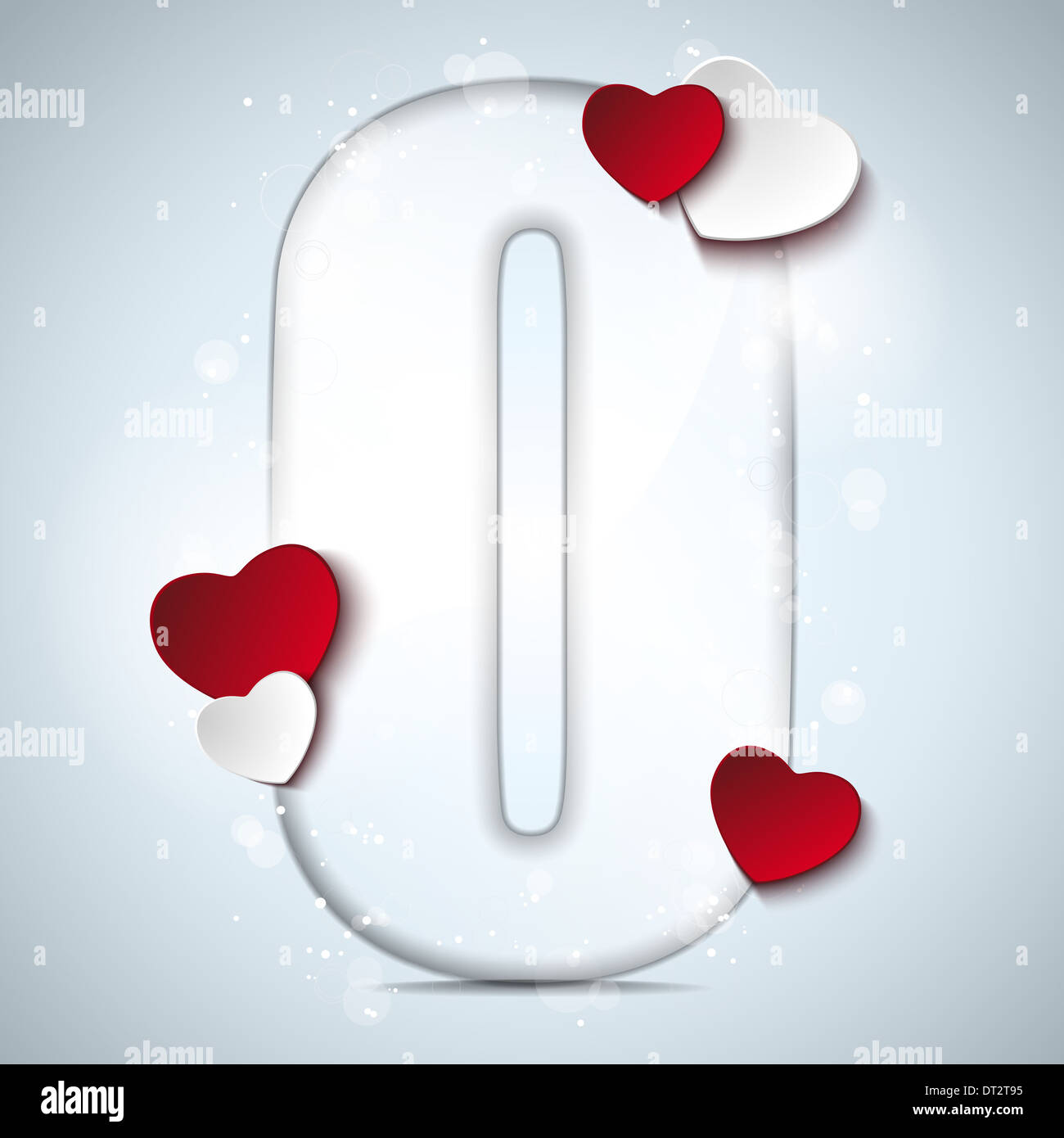 Vector - Alphabet Letters With Red Heart Valentine Day Stock Photo - Alamy