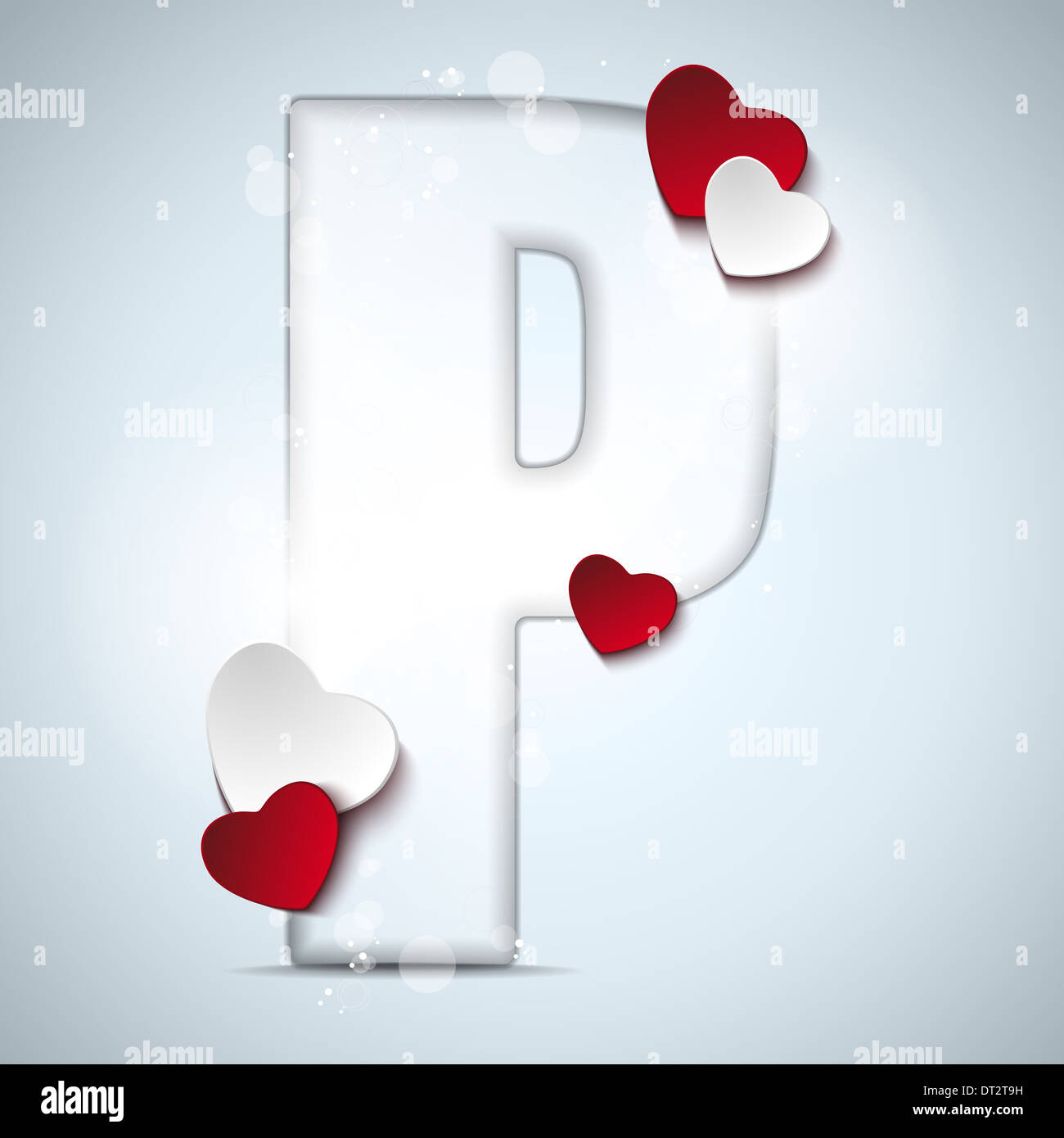 Vector - Alphabet Letters With Red Heart Valentine Day Stock Photo - Alamy