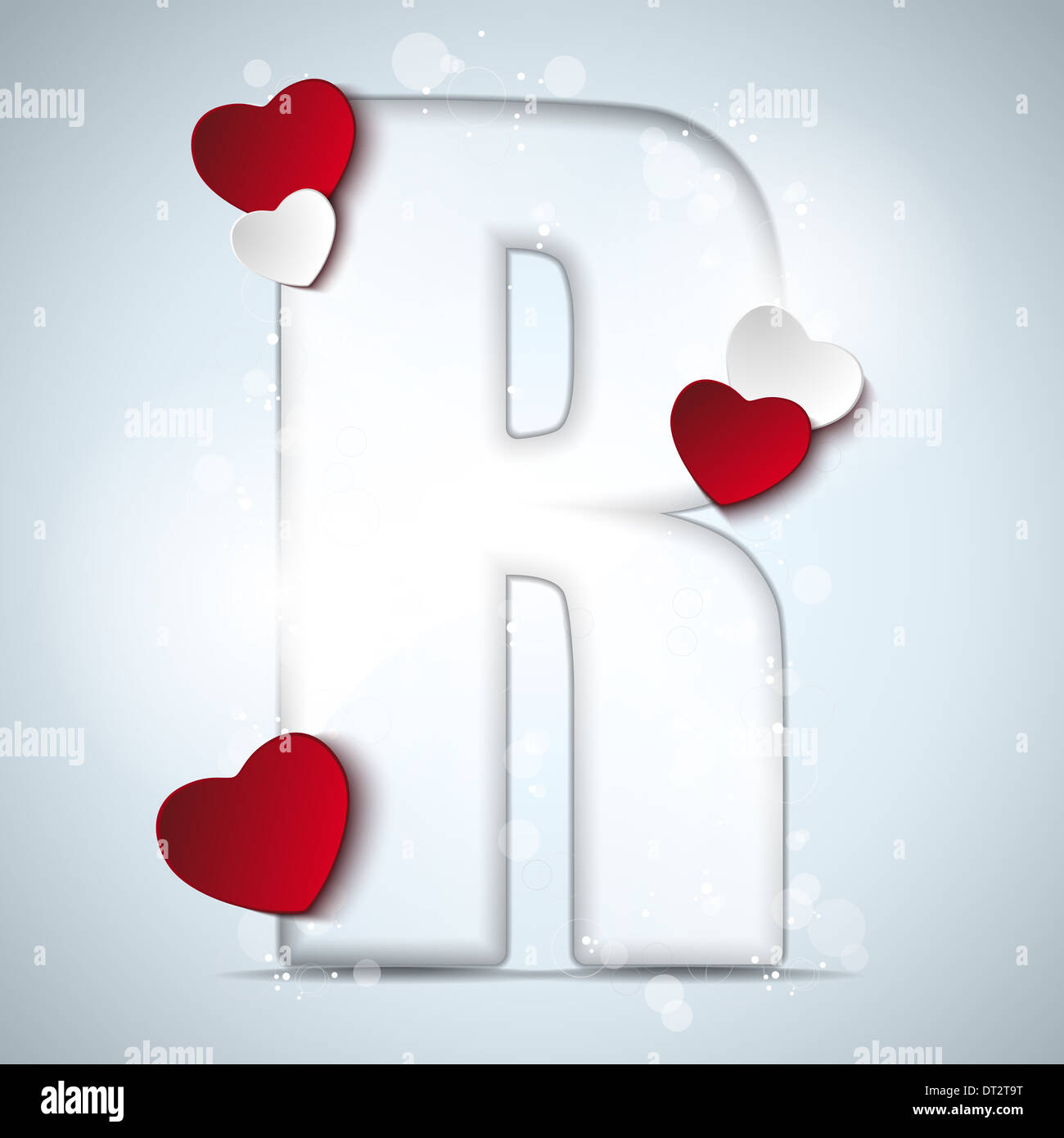 Vector - Alphabet Letters With Red Heart Valentine Day Stock Photo - Alamy