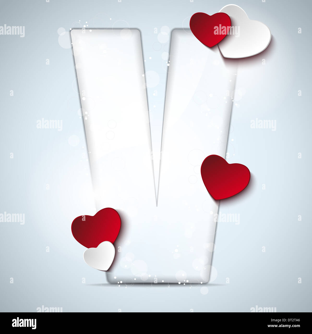 Vector - Alphabet Letters With Red Heart Valentine Day Stock Photo - Alamy