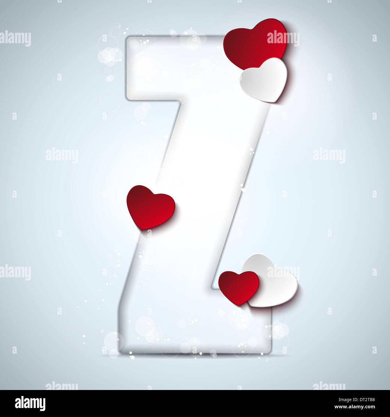 Vector - Alphabet Letters With Red Heart Valentine Day Stock Photo - Alamy