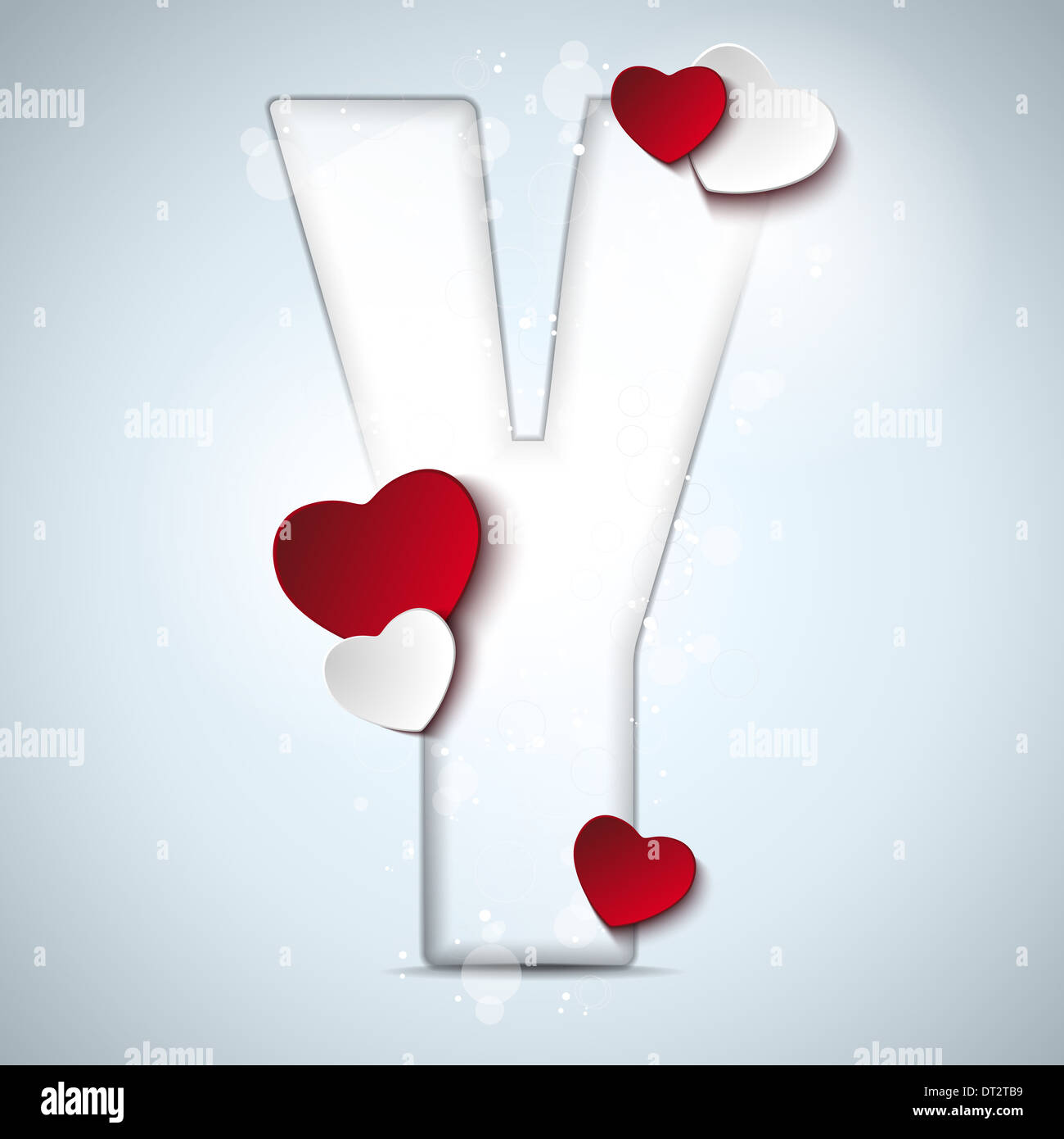Vector - Alphabet Letters With Red Heart Valentine Day Stock Photo - Alamy