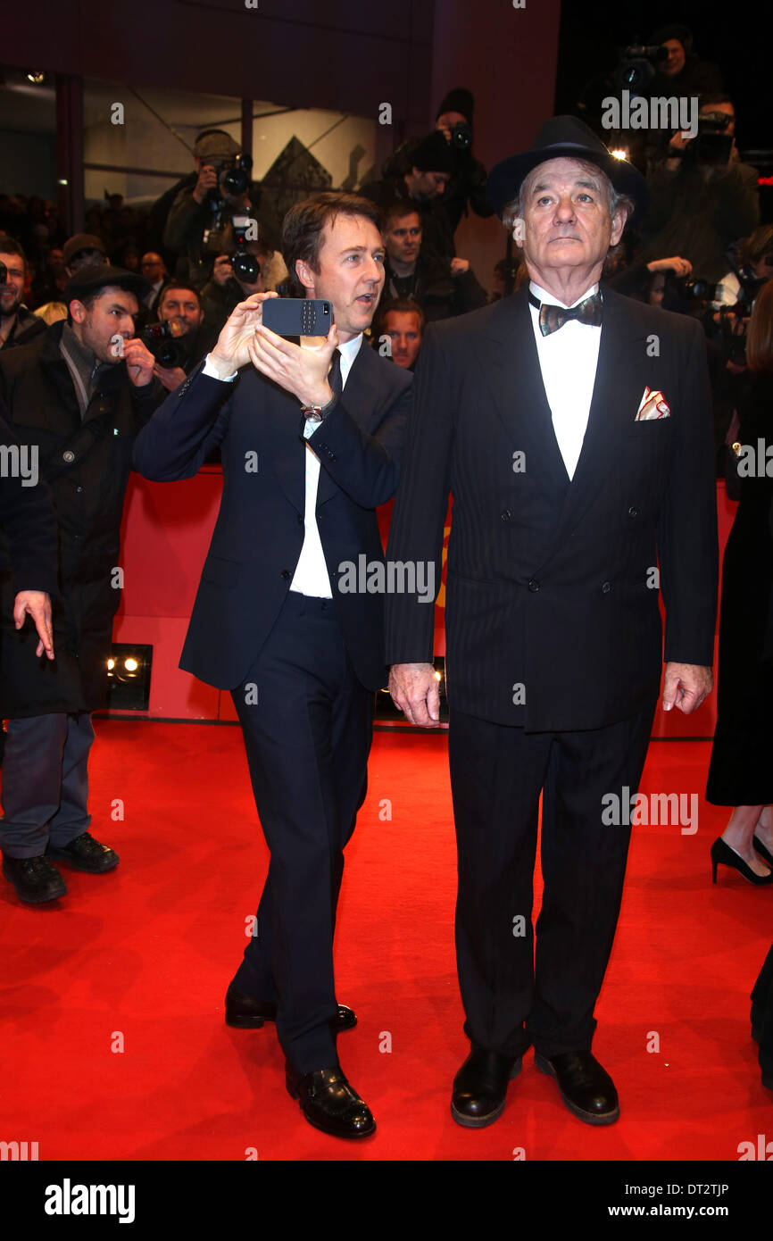 Actors Edward Norton (l) and Bill Murray attend the world premiere of ...