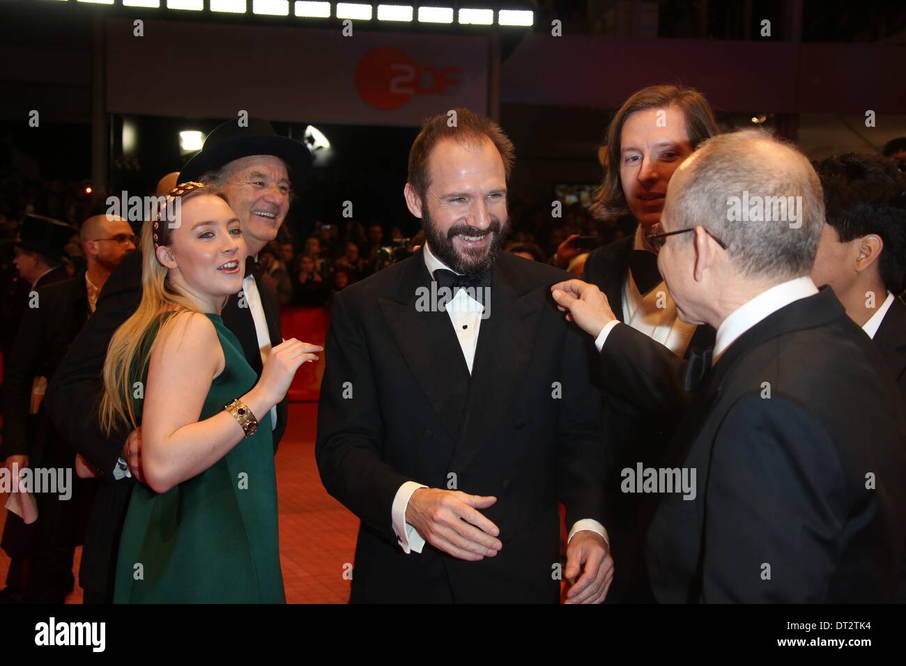 Actors Saoirse Ronan (l-r), Ralph Fiennes, director Wes Anderson and ...