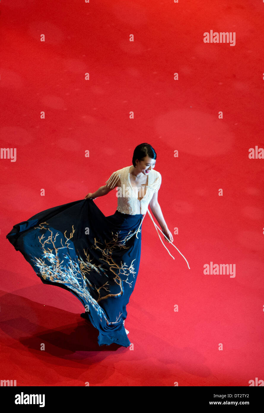 Berlin, Germany. 06th Feb, 2014. Chinese actress Yu Nan arrives for the ...