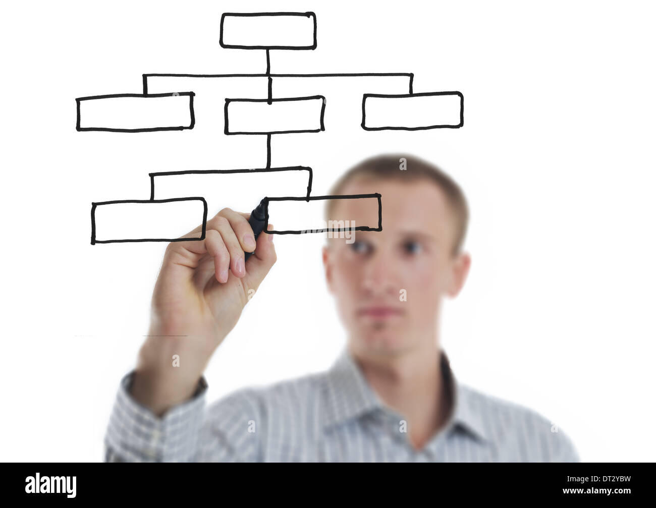 business man draw chart with marker Stock Photo - Alamy