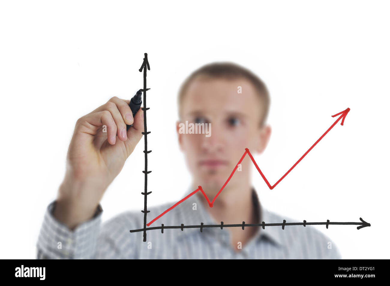 business man draw line chart Stock Photo - Alamy