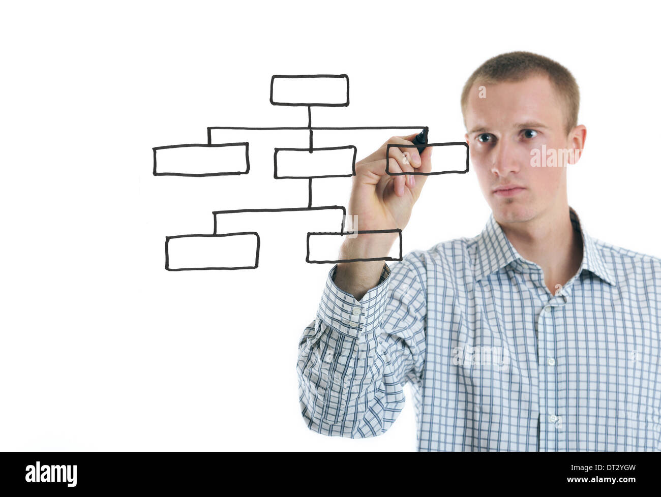 Business man draw flow chart hi-res stock photography and images - Alamy
