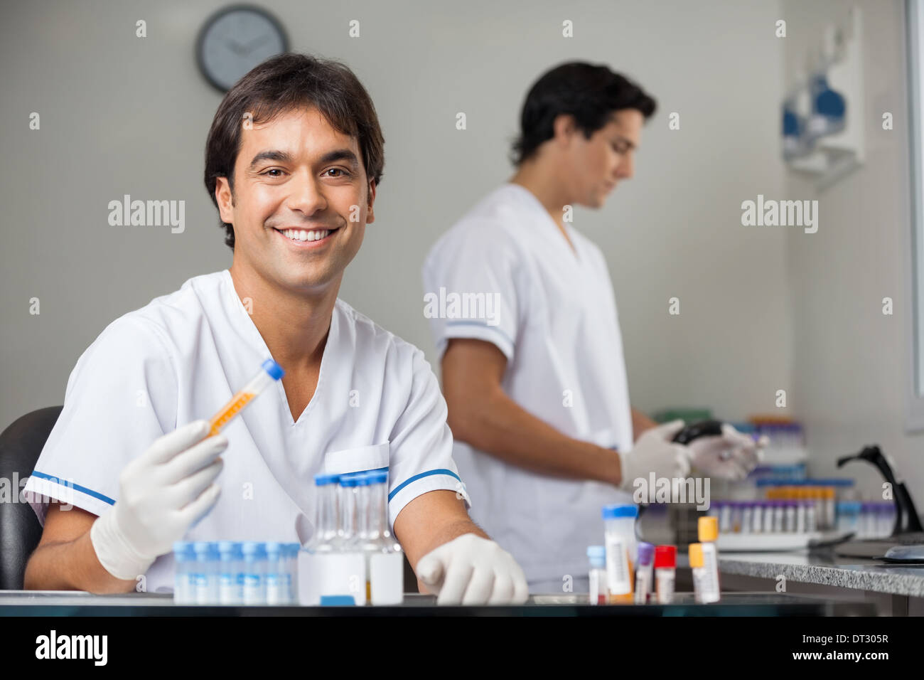 Technician Analyzing Sample In Lab Stock Photo - Alamy
