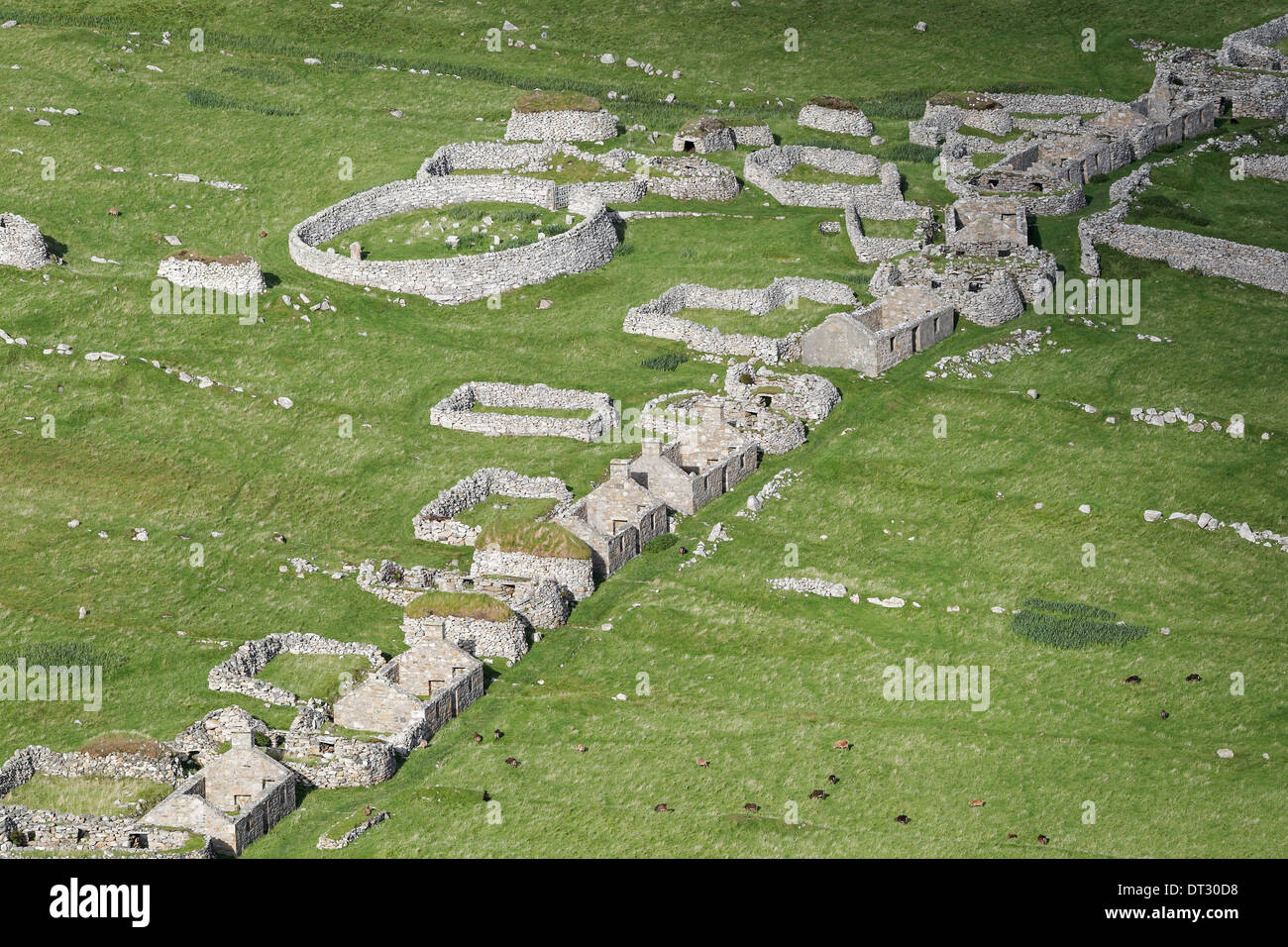 Looking east across the Village on Hirta, St Kilda from Mullach Sgar ...