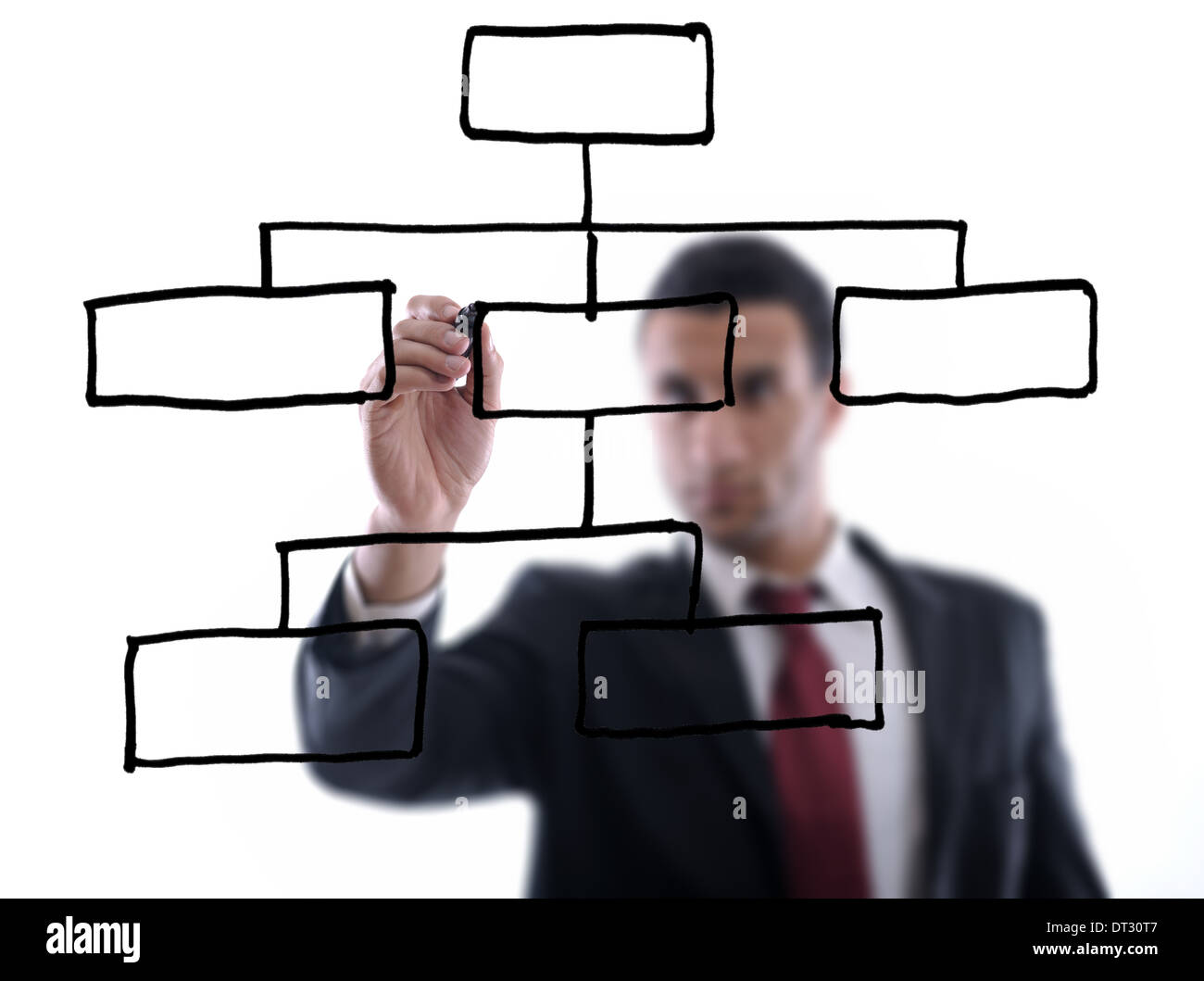 business man draw chart with marker Stock Photo - Alamy