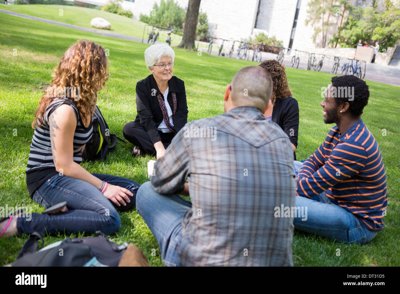 Outdoor Class at University Stock Photo - Alamy