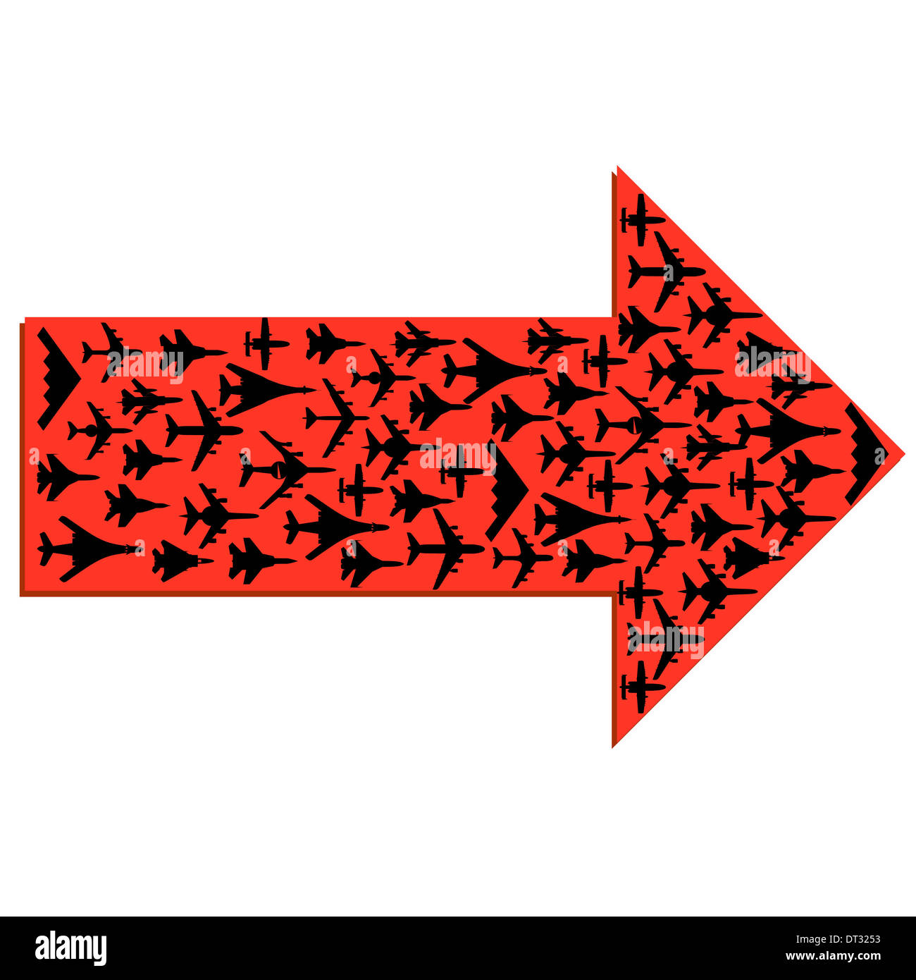 Directional arrow with the airplanes inside Stock Photo - Alamy