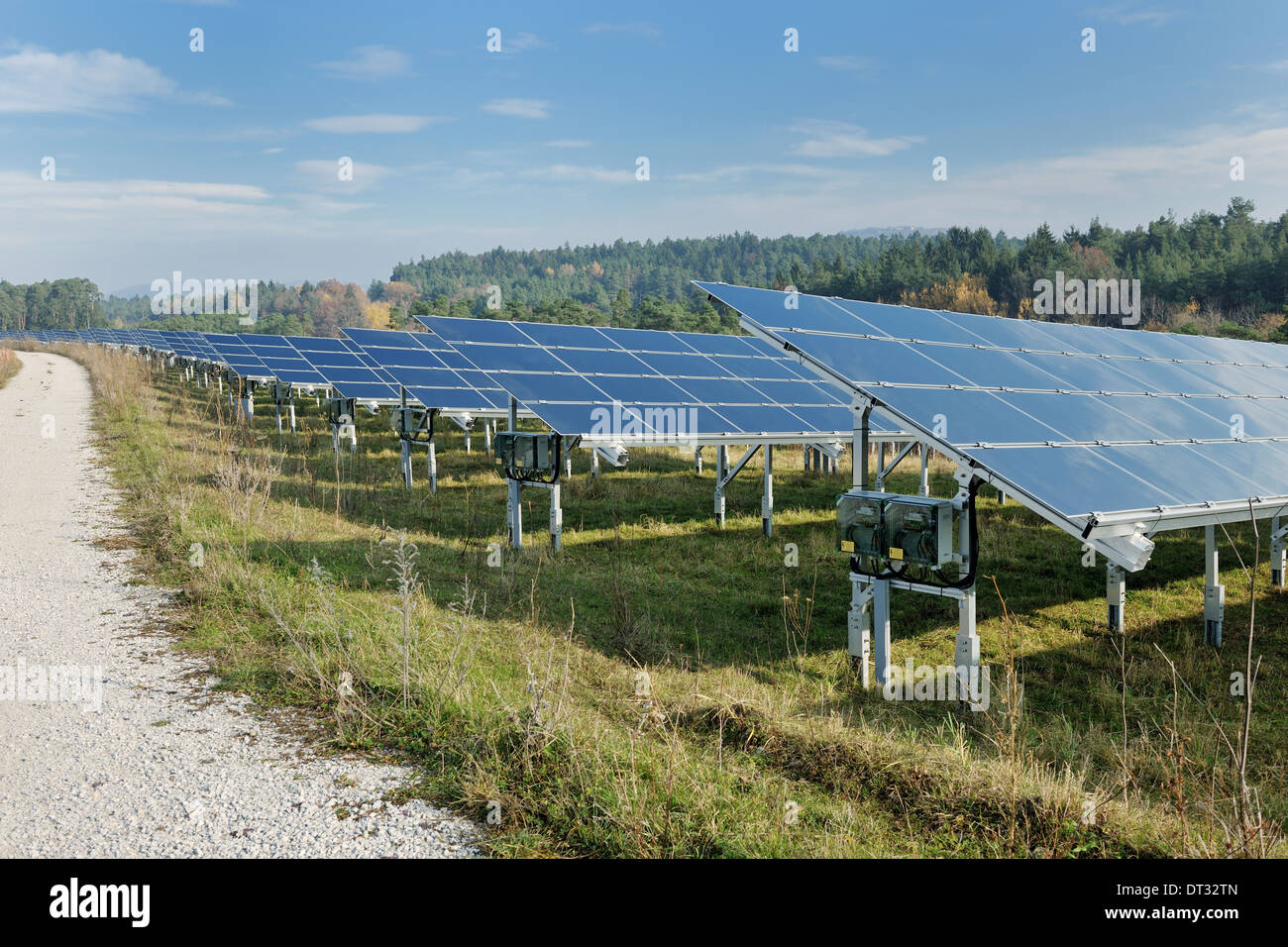 solar panel renewable energy field Stock Photo - Alamy