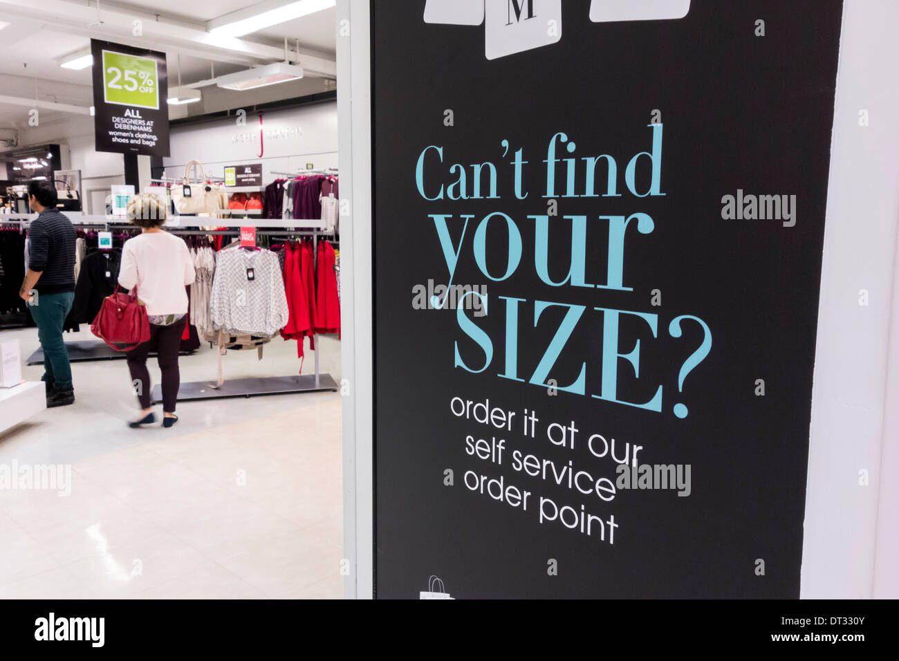 Customer Service notice in a department store, UK Stock Photo - Alamy