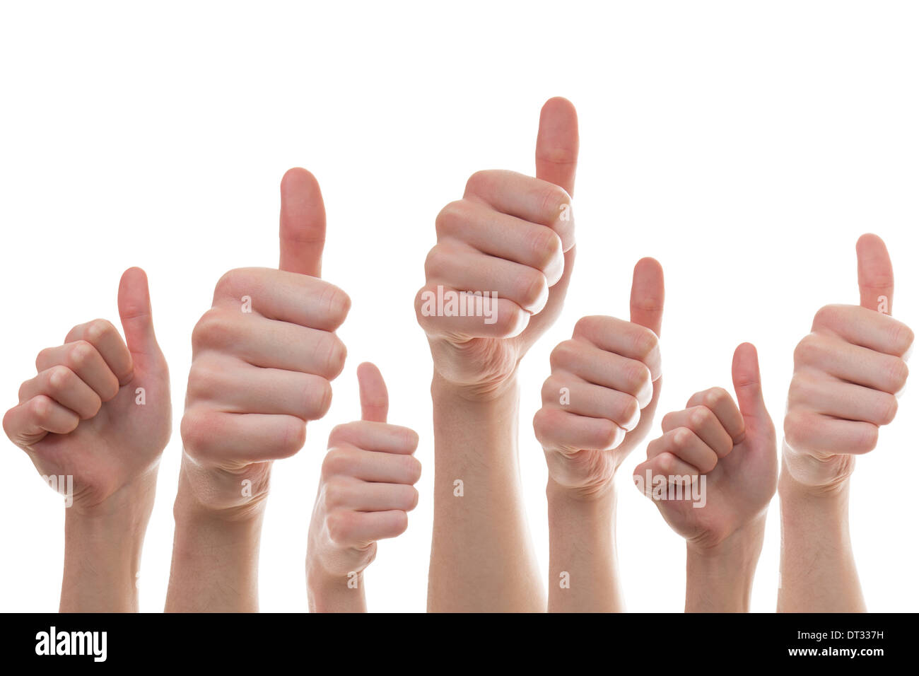 Nice thumbs up collection with 100 percent white background Stock Photo ...