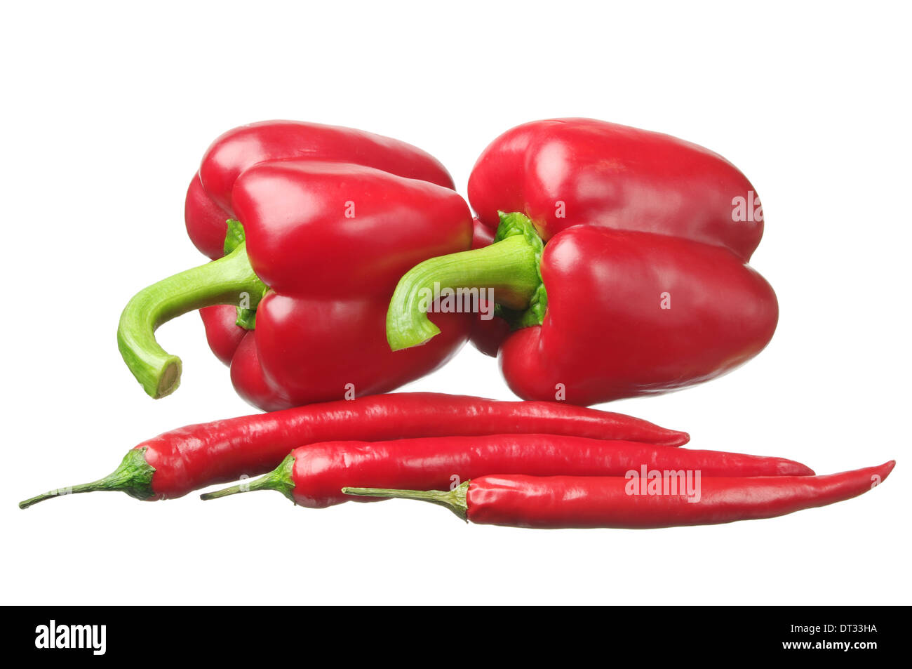 Red pepper and paprika isolated on a white background Stock Photo - Alamy