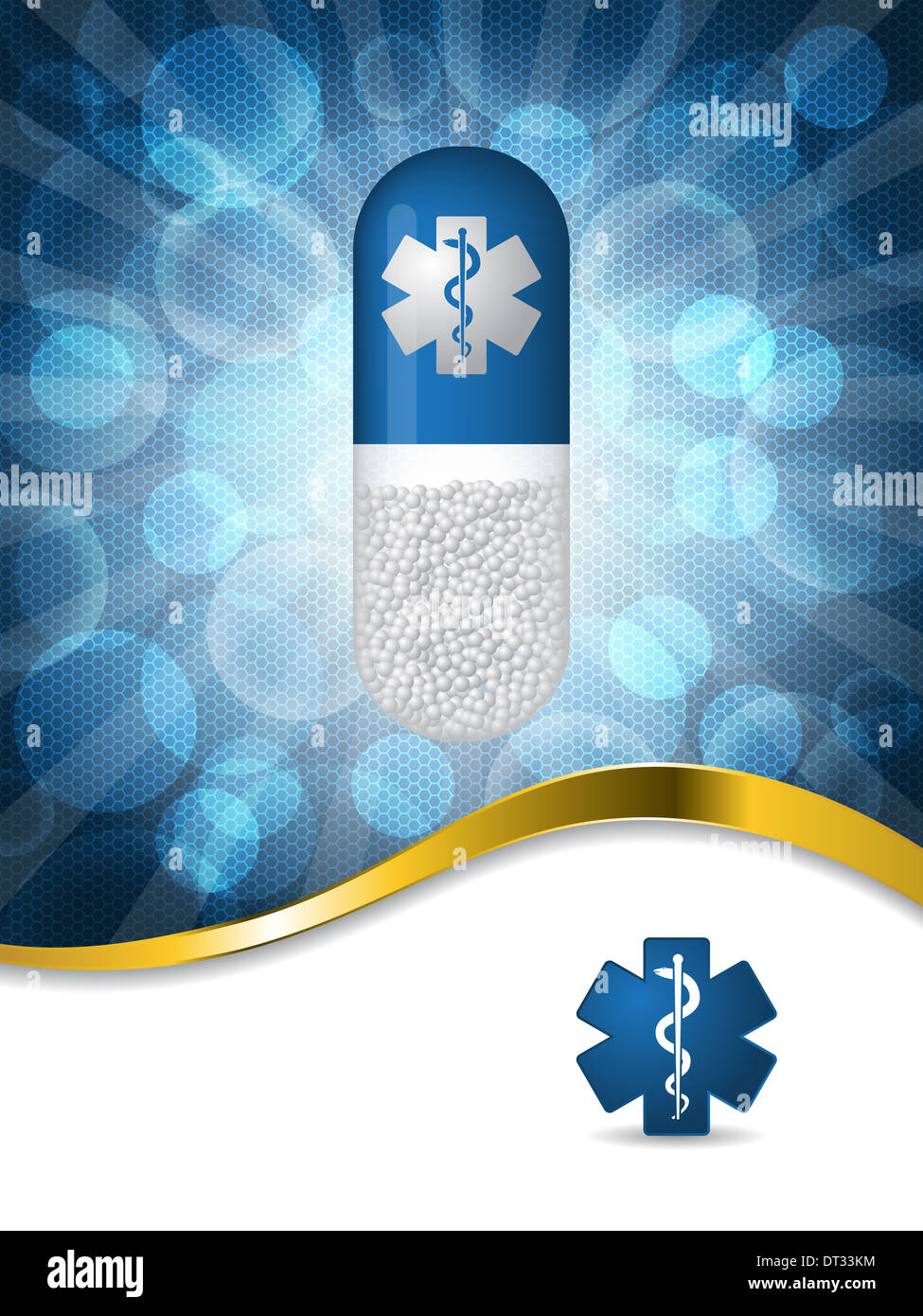 Medical background design with gold wave and place for text Stock Photo ...