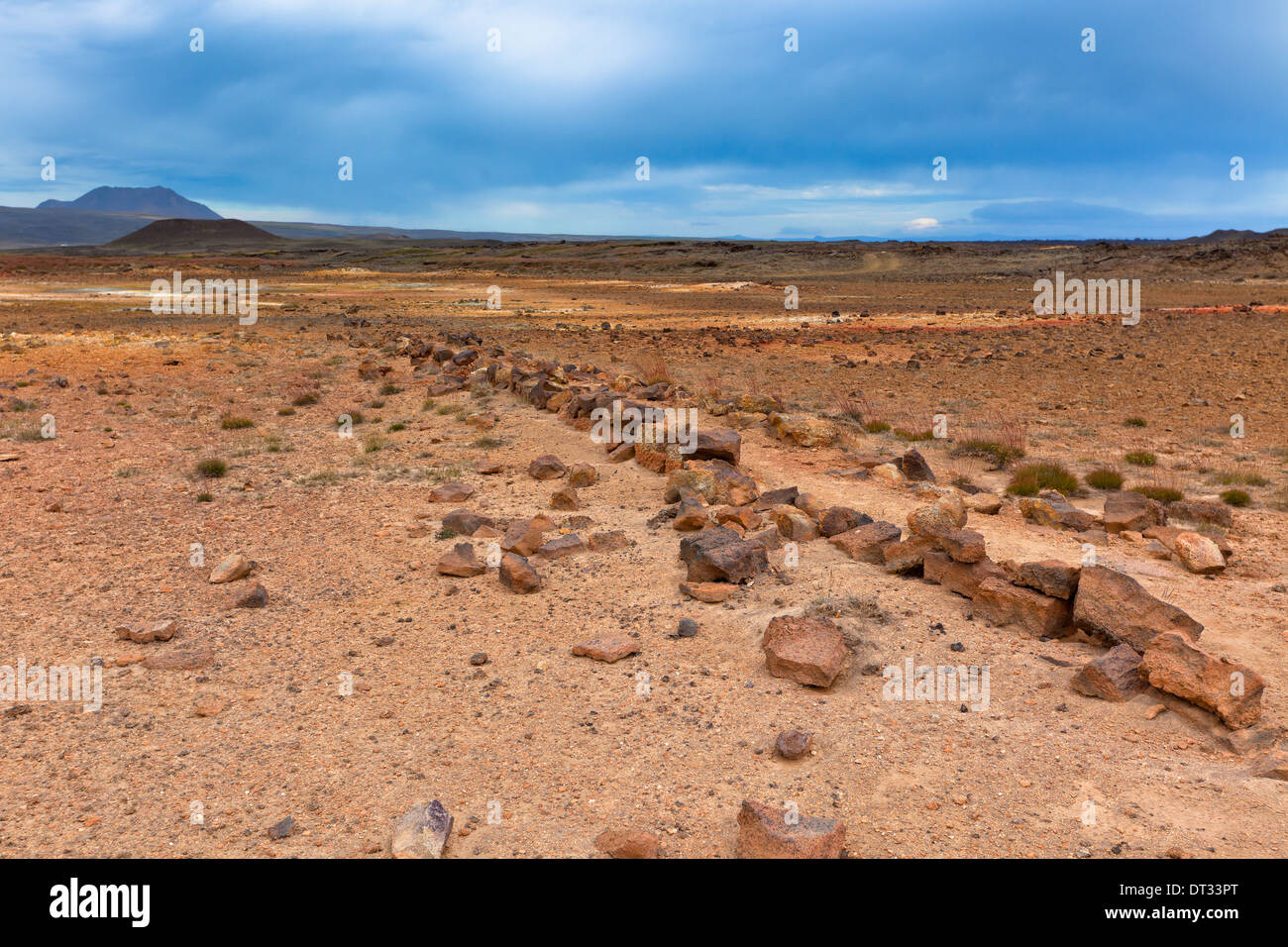 Stone Desert at Geothermal Area Hverir, Iceland. Horizontal shot Stock ...